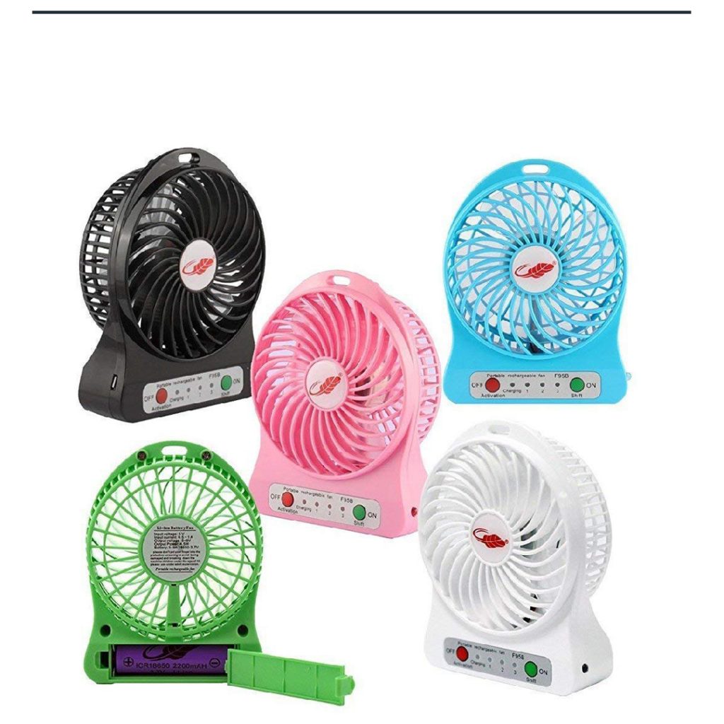 GoRevizon Powerful Portable Wireless Rechargeable Mini USB Fan with ...
