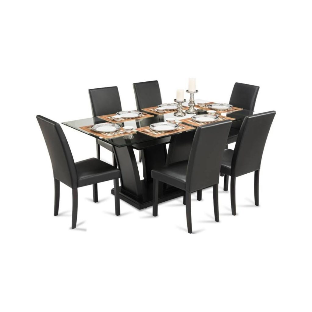 GoRevizon FRASER Glass Dining Table Set | GoRevizon