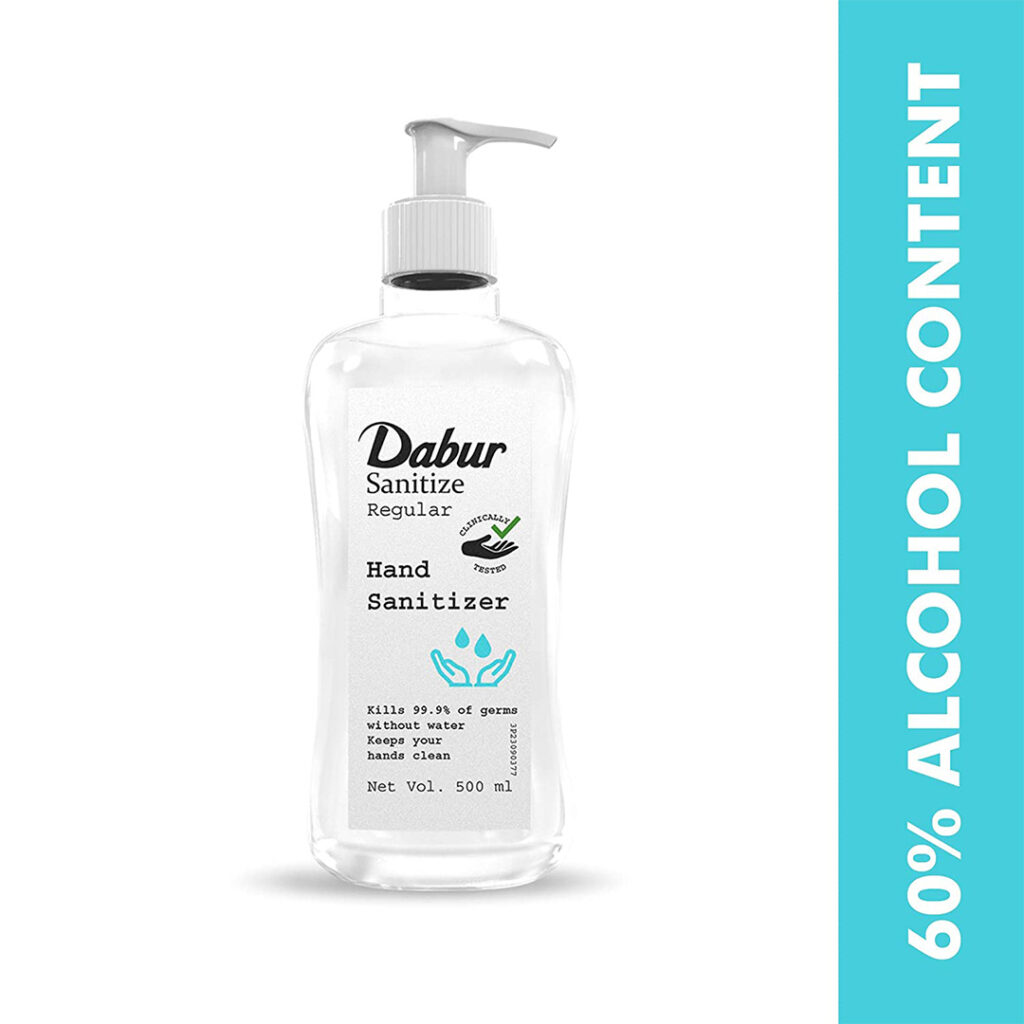 Dabur Sanitize Hand Sanitizer | Alcohol Based Sanitizer (Regular) – 500 ...