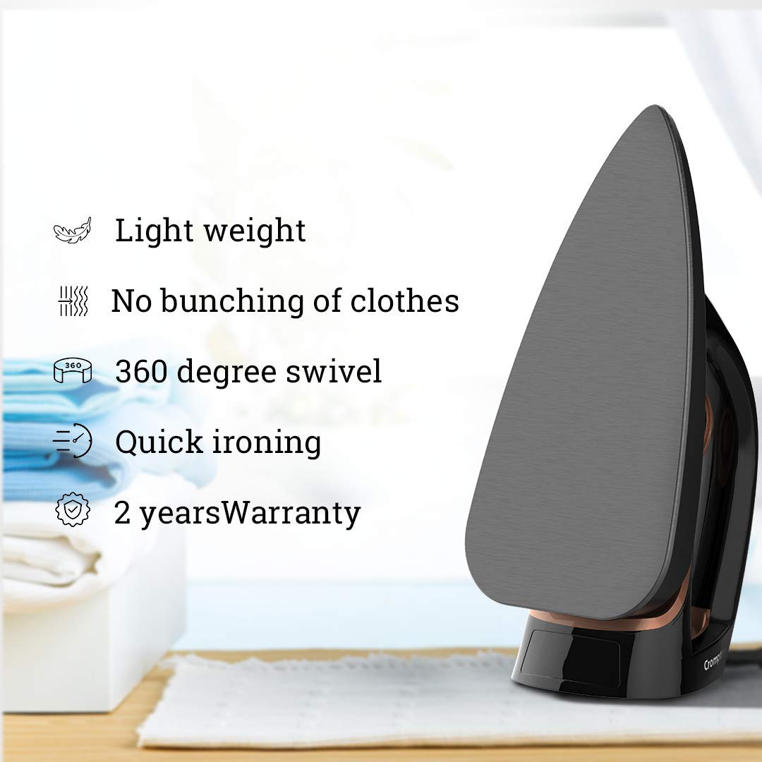 Crompton InstaGlide ISI Certified Dry Iron Black GoRevizon