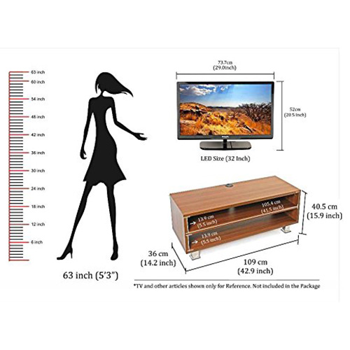 GoRevizon Engineered Wood TV Unit/Entertainment Center Table (Walnut ...